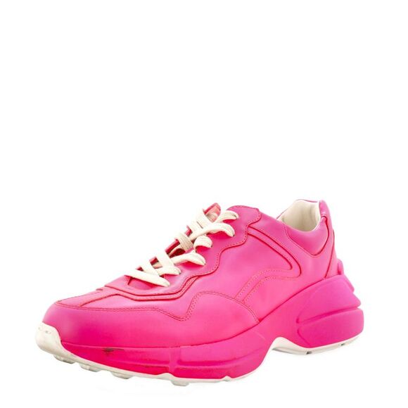 Gucci | Shoes | Gucci Rhyton Sneakers Leather Pink | Poshmark